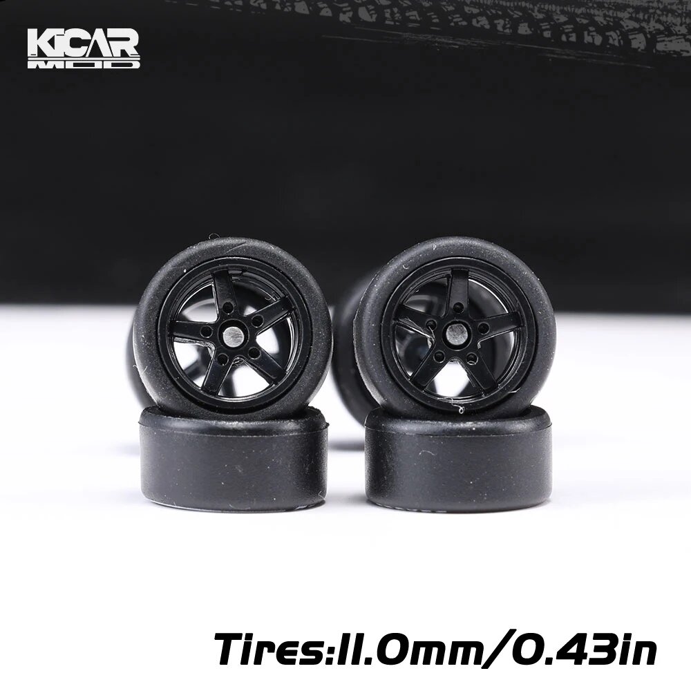Колеса Kicarmod 1/64 черные RLCSS010