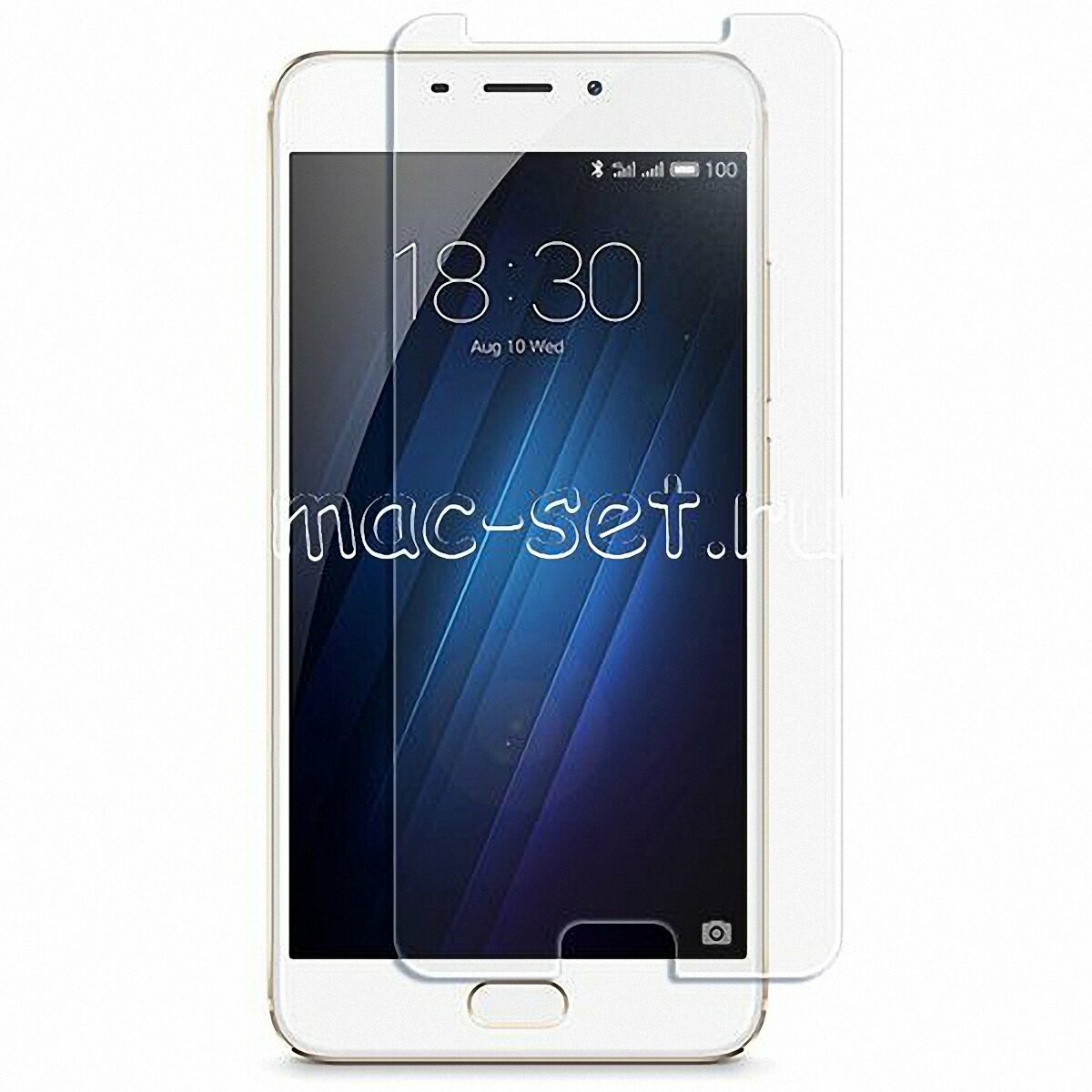 Защитное стекло для Meizu M3E прозрачное на плоскую часть экрана