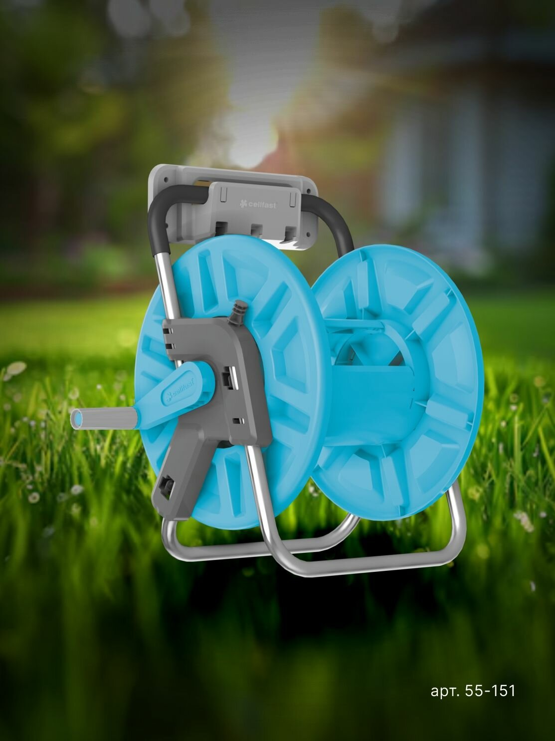 Катушка для шланга с кронштейном ALUPLUS 45 м Cellfast 55-151