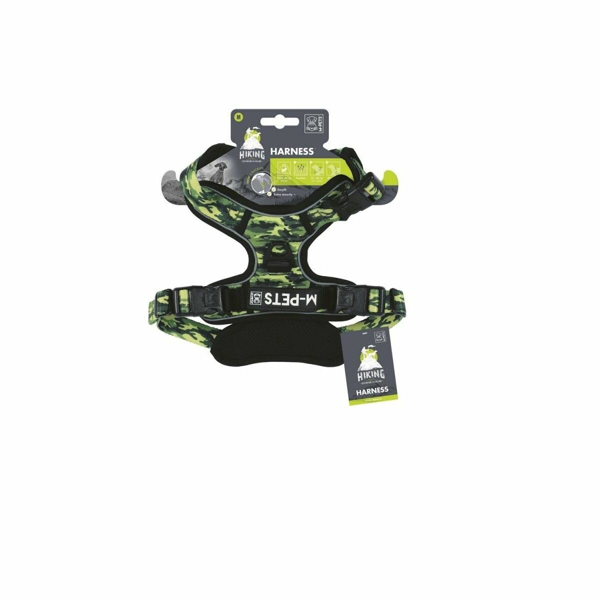 M-PETS Шлейка для собак Hiking M, 35-60 см, 40-75 см, 25 мм, камуфляж