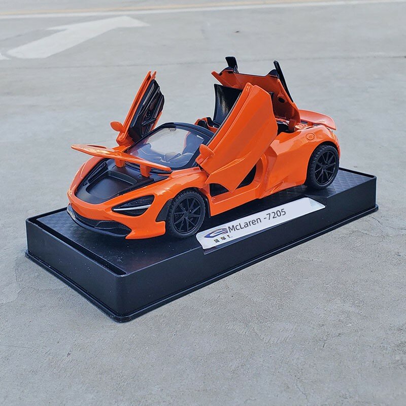 Модель автомобиля 1:32 Мерседес-Бенц 720S из сплава с откидным верхом - оранжевый цвет, спортивный автомобиль для