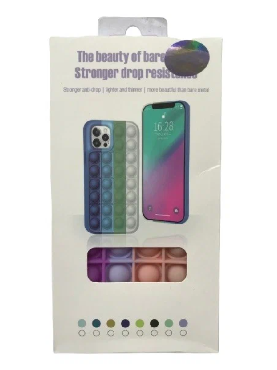 Чехол Антистресс Pop It для iPhone 12 Pro Max (фиолетовый/сиреневый/розовый/светло-розовый)