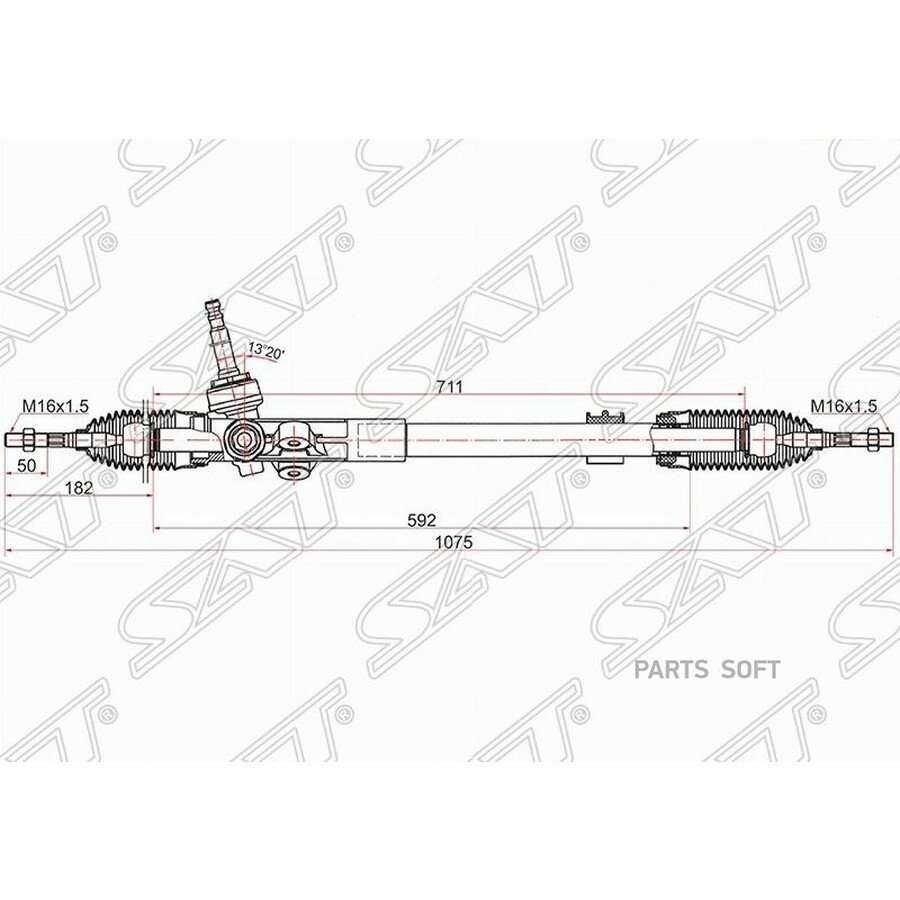Рейка рулевая Hyundai ix35 09-15 / Santa Fe 18-21 SAT ST-56500-2S001 | цена за 1 шт