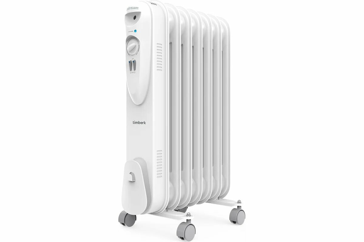 Масляный обогреватель Timberk TOR 21.1507 SLX, механический, напольный, белый, 1,5 кВт
