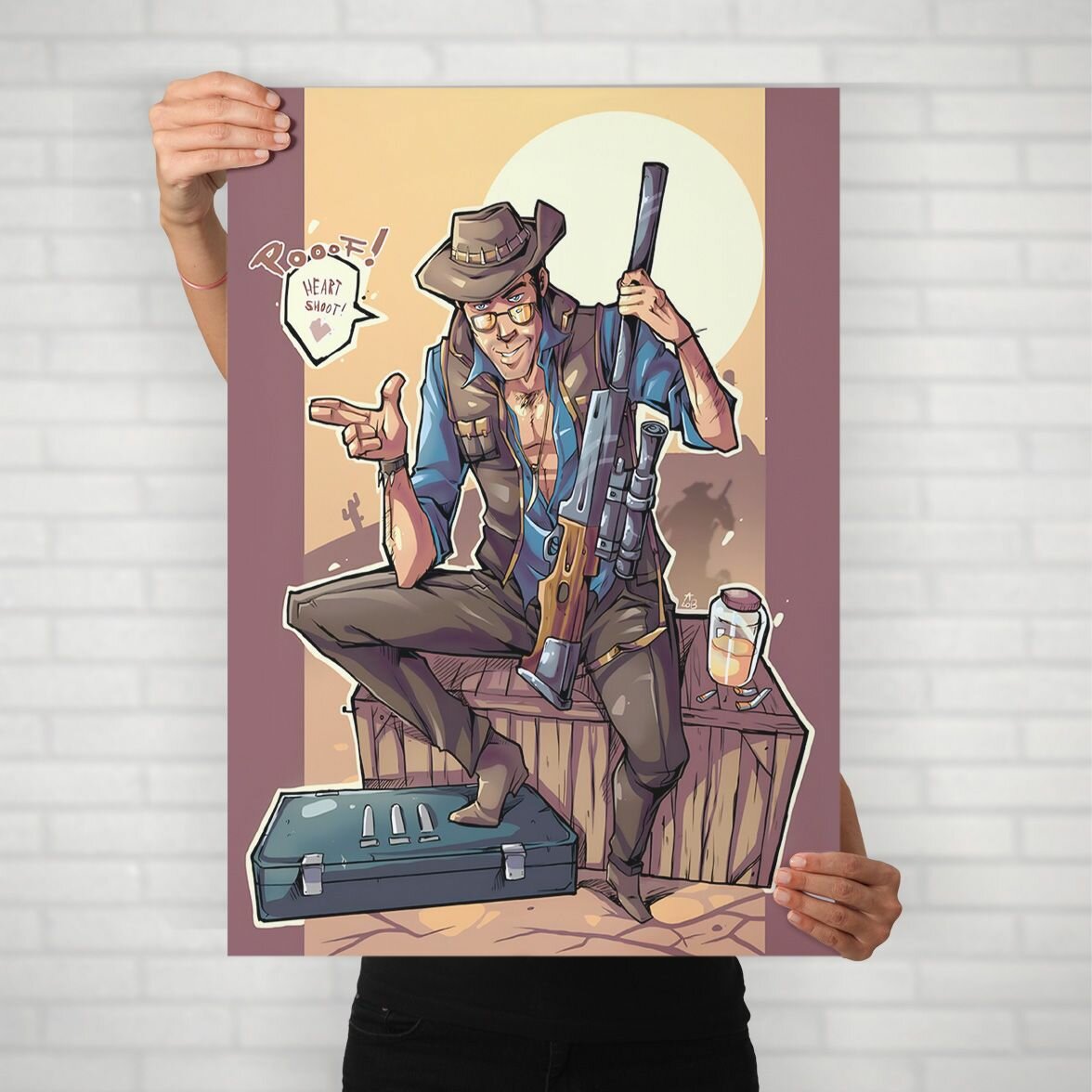 Плакат на стену для интерьера Team Fortress 2 (Снайпер 5) - Постер по игре формата А1 (60x84 см)