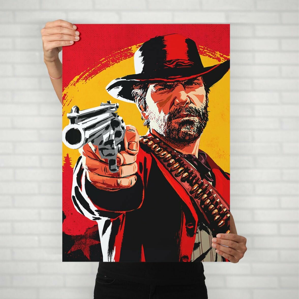 Плакат на стену для интерьера Red Dead Redemption 2 (Артур Морган 7) - Постер по игре формата А1 (60x84 см)