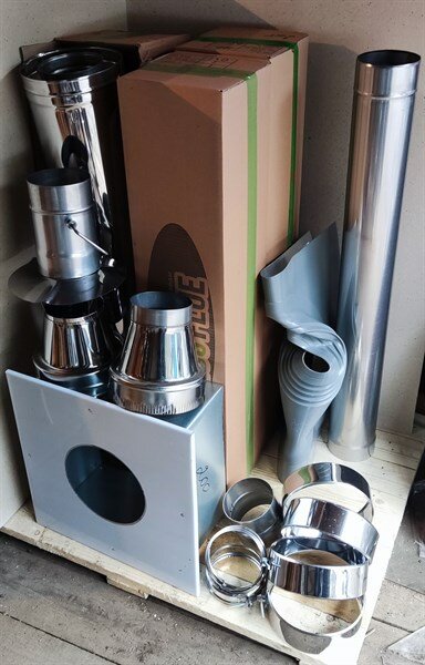 Комплект дымохода 115/120-200 4 м. п, ECO FLUE AISI 409 1 мм, нержавеющая сталь, двухконтурная конструкция