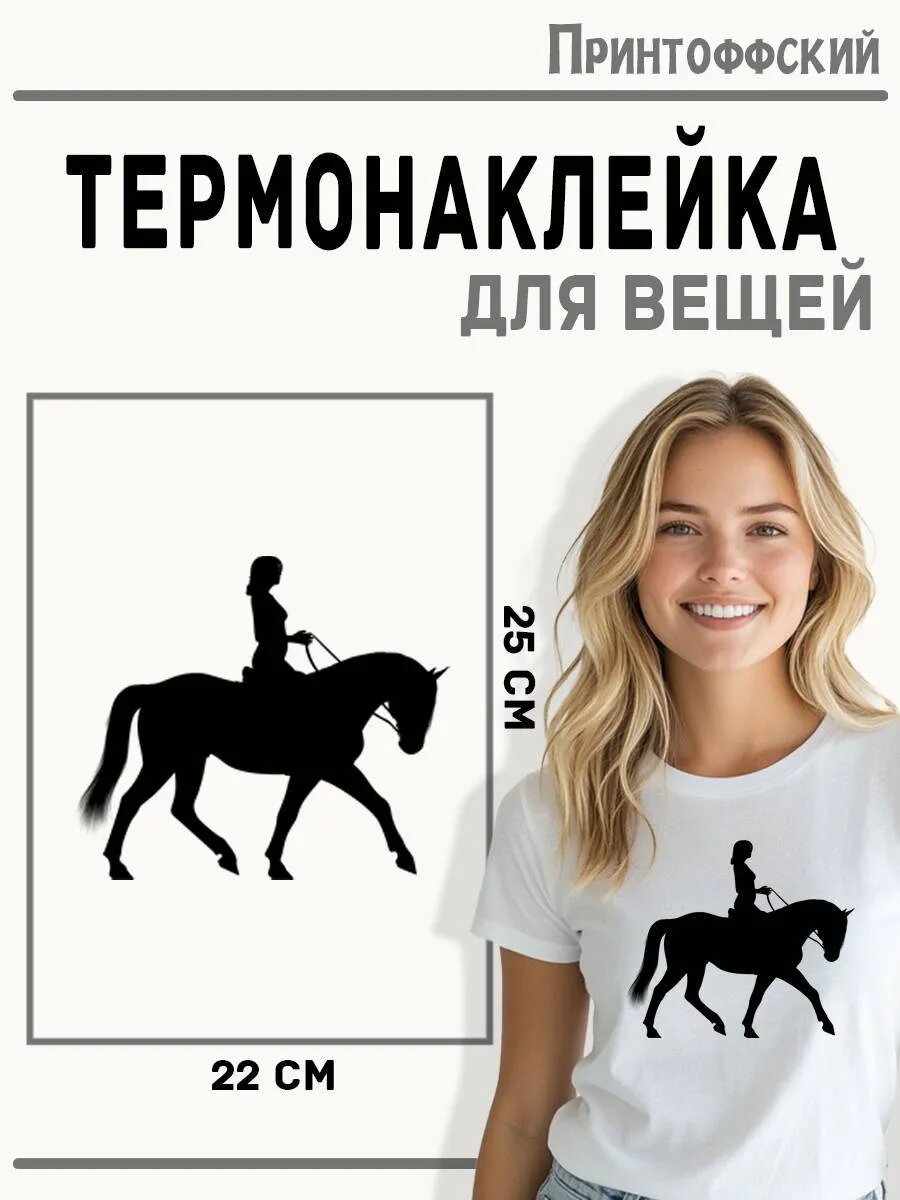 Термонаклейка для одежды и аксессуаров DTF-печать Лошадь — фото 1