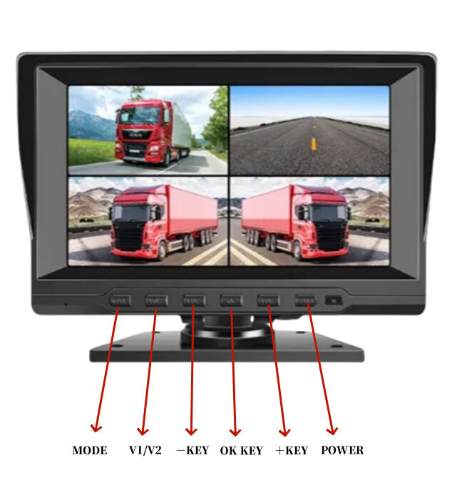 2026 7-дюймовая 10-дюймовая 24В 12В четырехканальная мониторинговая система для легковых и грузовых автомобилей, AHD камера заднего вида с ночным видением высокой четкости, 4-канальный видеорегистратор.