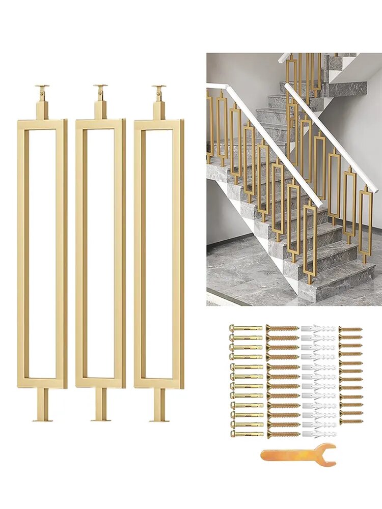 Перила для лестниц, железные стойки из профильной трубы, внутренние защитные ограждения для мансарды и балкона