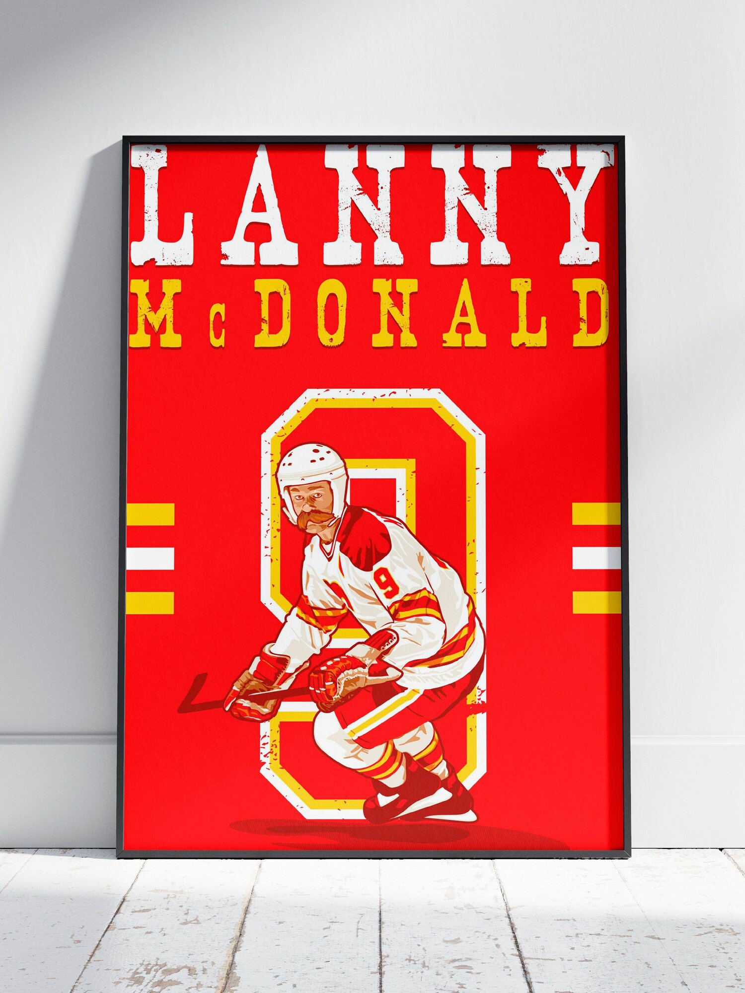 Плакат на стену для интерьера Легенды Хоккея (Лэнни Макдональд - Lanny McDonald) - Постер по спорту и физической активности формата A3 (30x42 см)