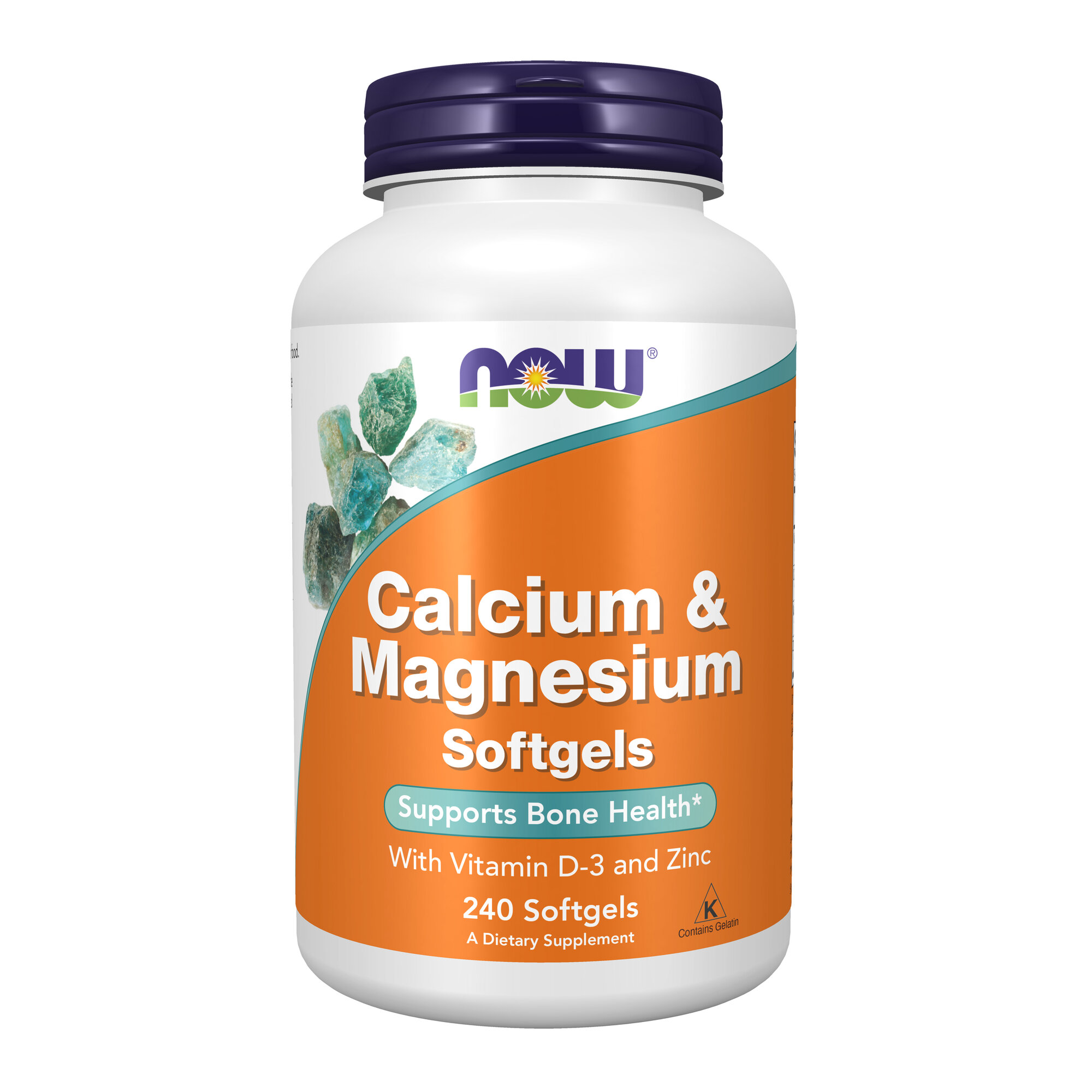 NOW Calcium & Magnesium, Кальций + Магний + Витамин D + Цинк, 240 капсул, для костей и зубов, для нервной системы