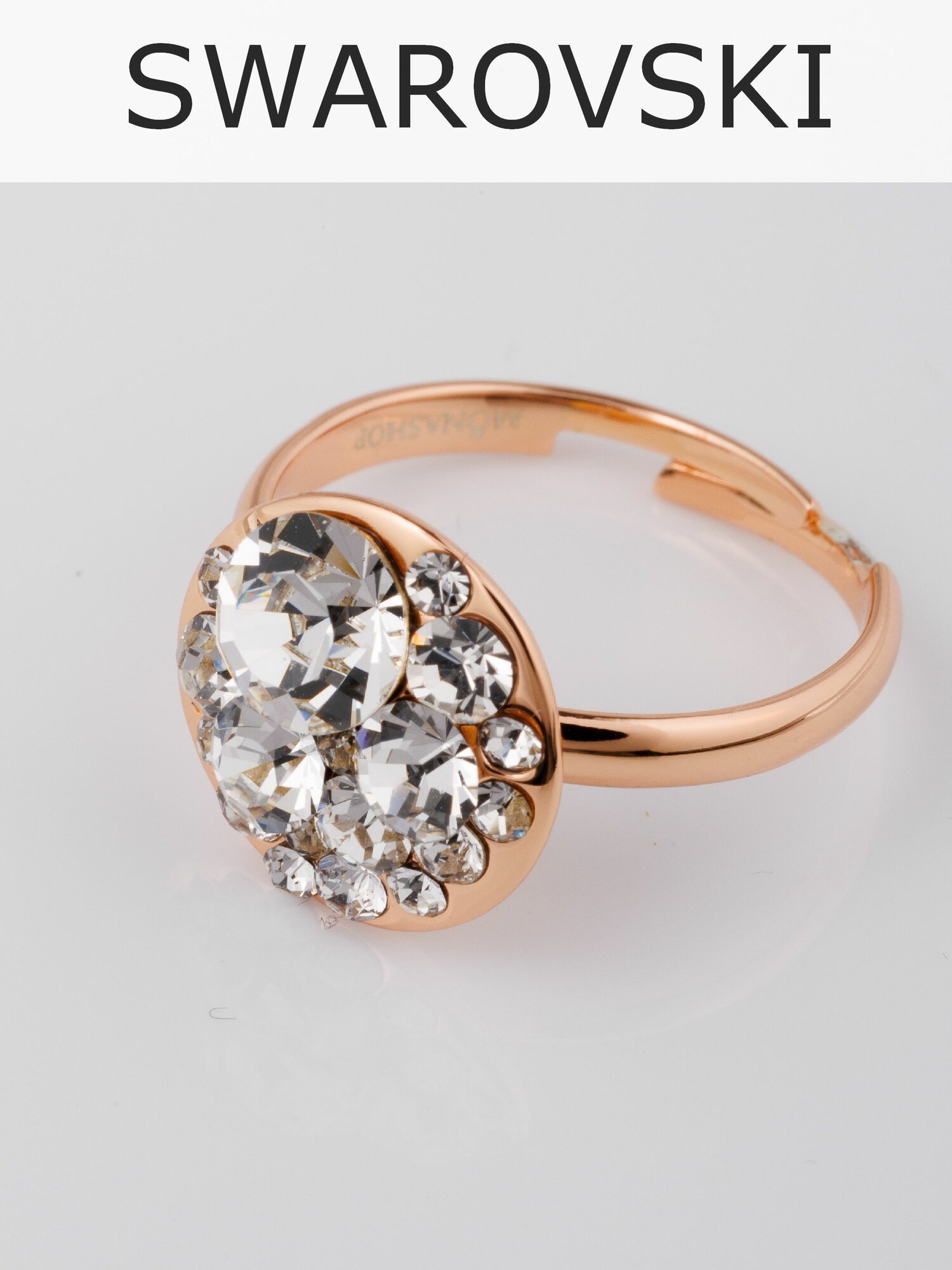 Кольцо, кристалл, кристаллы Swarovski