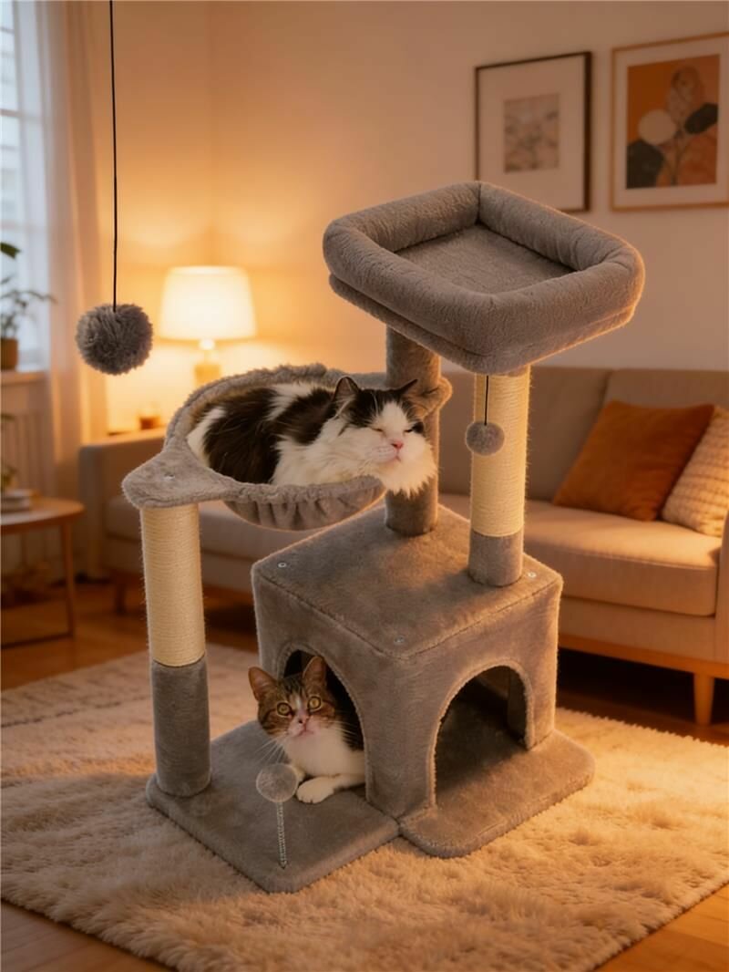 Кошачий домик с гамаком - 75 см