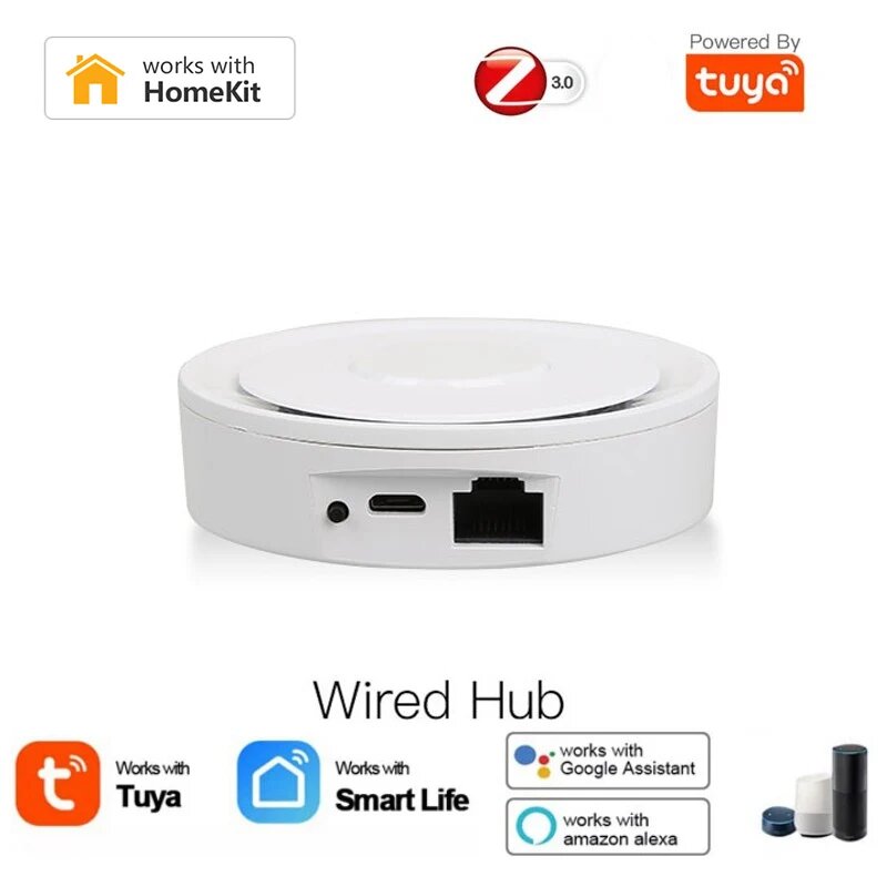 Шлюз Tuya HomeKit ZigBee Gateway Hub Smart Home Bridge ZigBee Smart Life Удаленный контроль Совместим с Apple HomeKit Alexa Google — Проводной Homekit