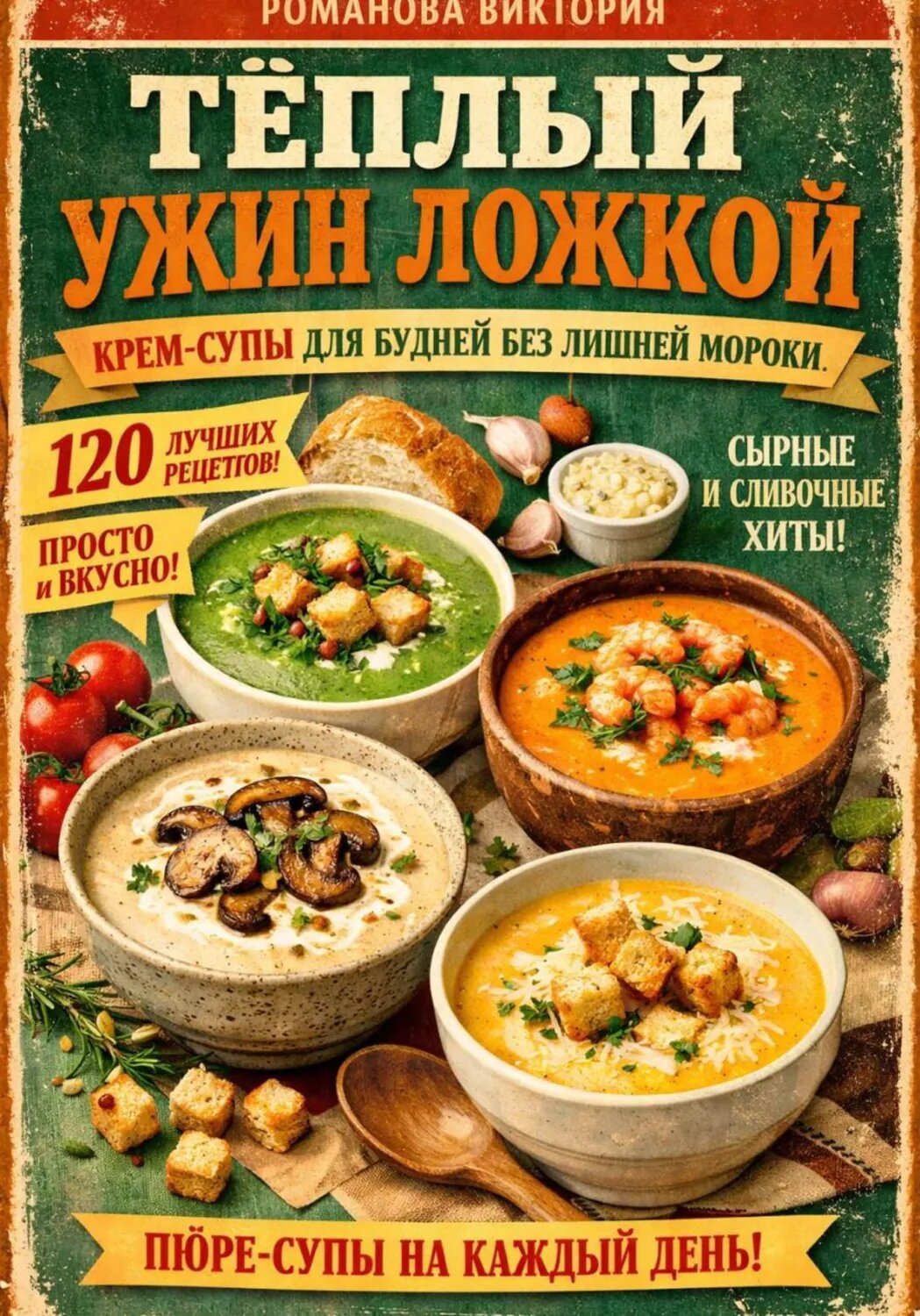 Тёплый ужин ложкой: крем-супы для будней без лишней мороки [Цифровая книга]