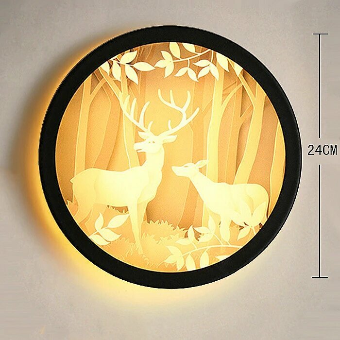 Настенный светильник круглый, акриловый, Lampshade Color: D