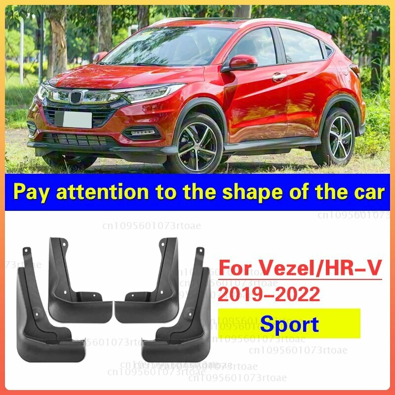 Брызговики для Honda Vezel / HRV 2019-2022 2020 2021, внешняя часть колес, брызговики, расширители крыльев, брызговики, аксессуары для грязи