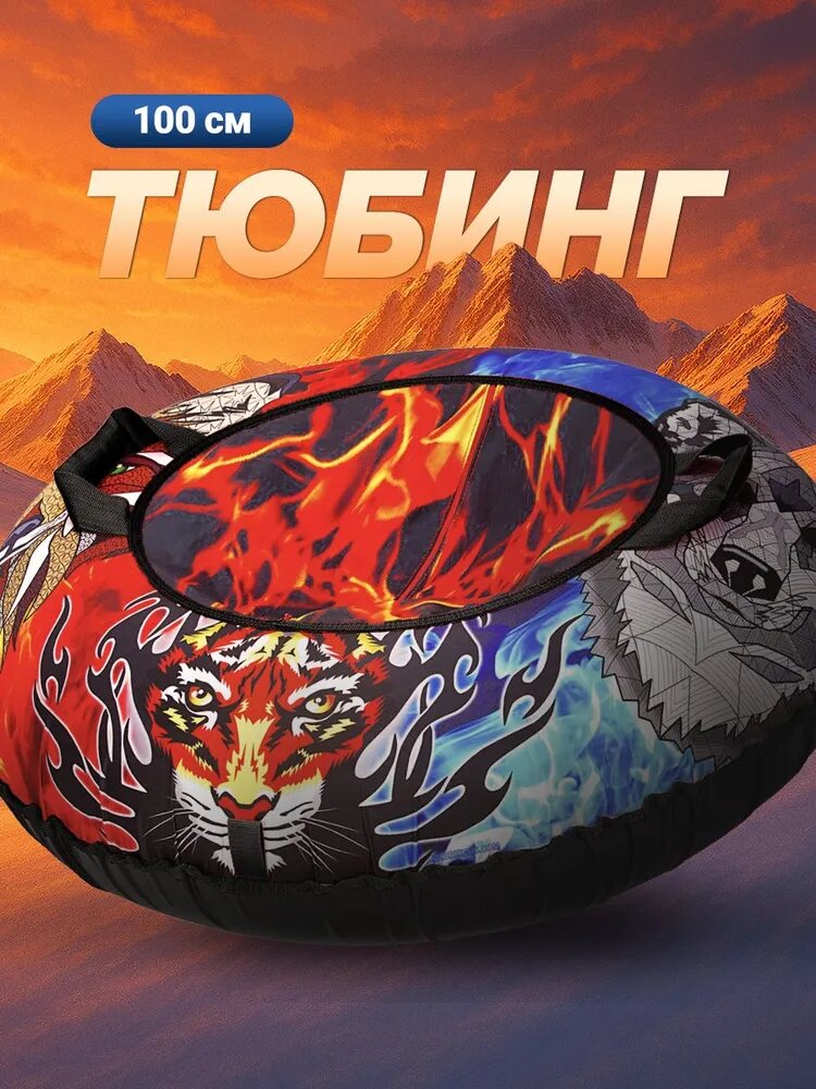 Ватрушка тюбинг F78 "Корги" 100 см, с камерой для катания с горки