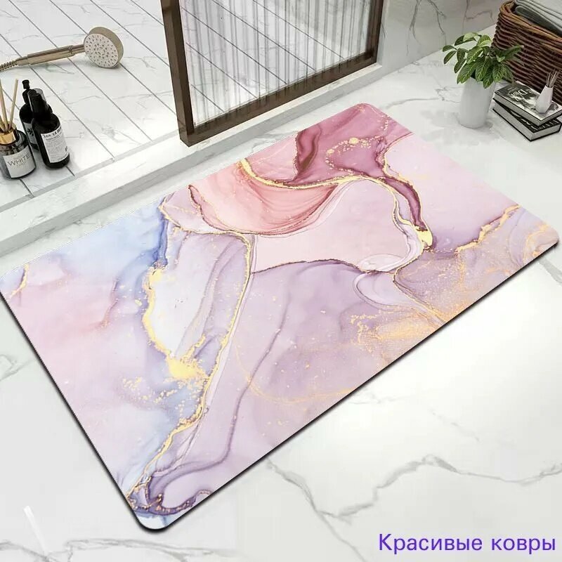 Декоративный противоскользящий коврик для пола в ванную комнату