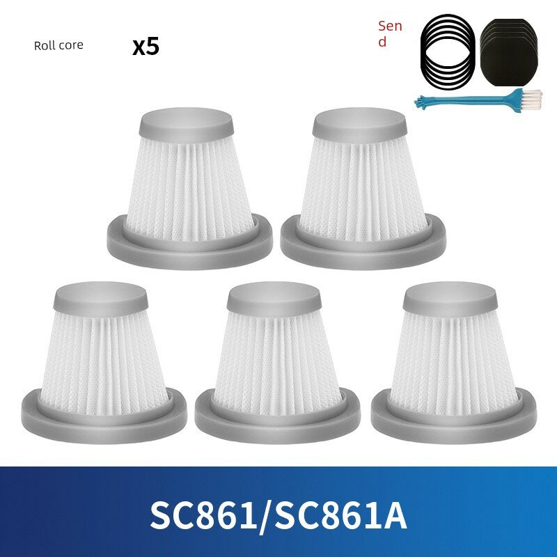 Замена HEPA фильтра для портативного пылесоса Midea SC861 SC861A, 5 шт. в комплекте, в подарок фильтрующий хлопок и