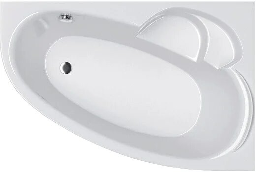 Акриловая ванна ALBA SPA Katrina 170x110, на ножках, угловая, правая, пристенная, белая, глянцевая, асимметричная, с сиденьем