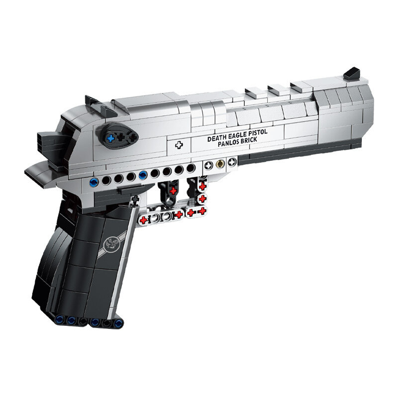 Сборная модель пистолета Desert Eagle в стиле LEGO, 400 деталей, игрушечное оружие для мальчиков, длина 25 см
