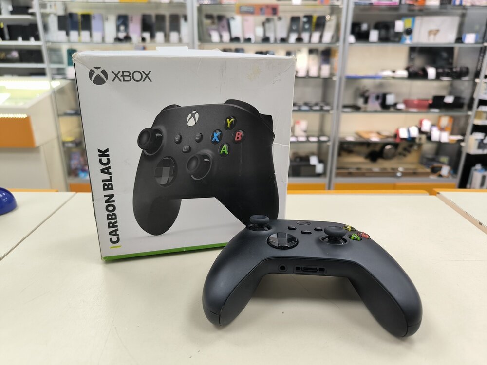 Оригинальный Геймпад беспроводной Xbox Series (S/X/ONE/PC) Carbon Black - Черный - Б/У, Уценка С дрифтом левого стика