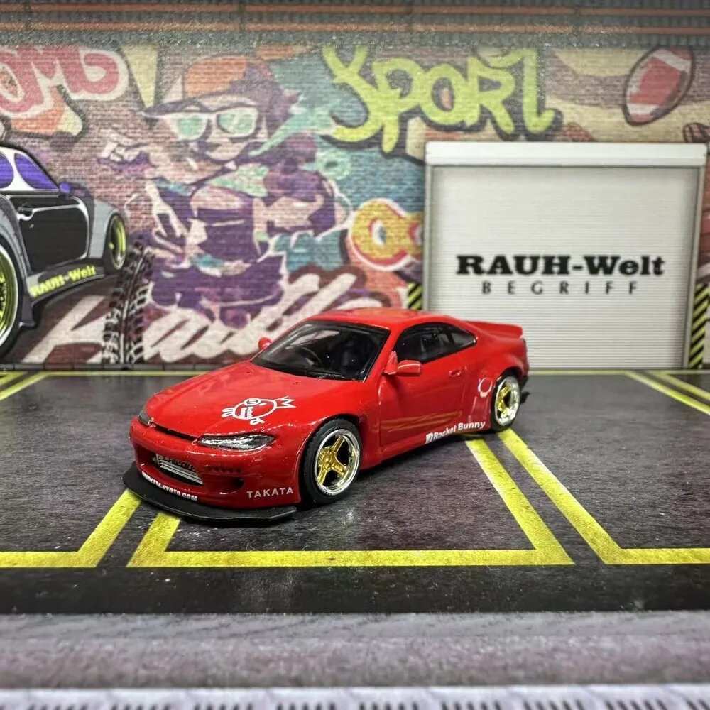 MINIGT #527 1:64 NISSAN Silvia Rocket Bunny Red Легковая модель автомобиля