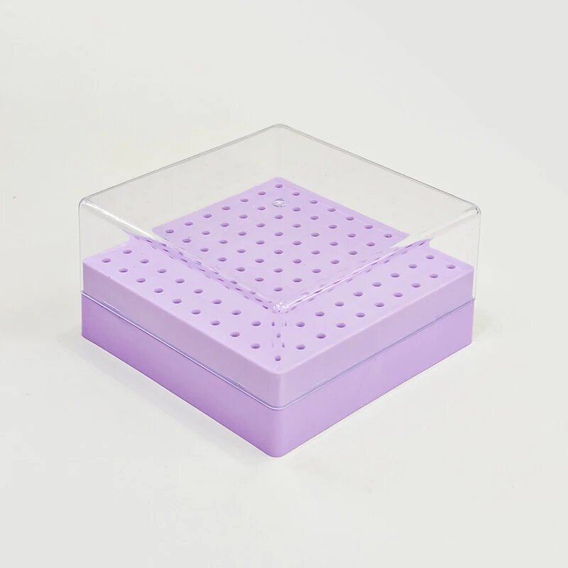 Коробка для хранения насадок для ногтей, 100 отверстий, Purple