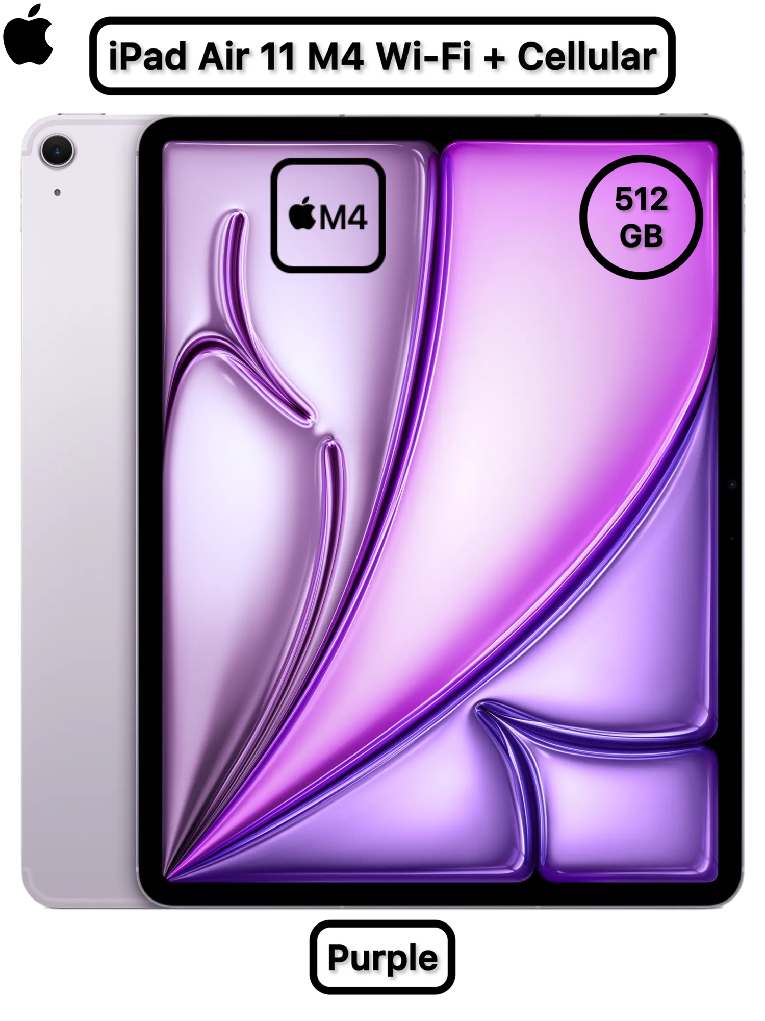 Планшет Apple iPad Air 11 M4 2026, Wi-Fi + Cellular 512 ГБ, Purple (фиолетовый), 12 ГБ/512 ГБ