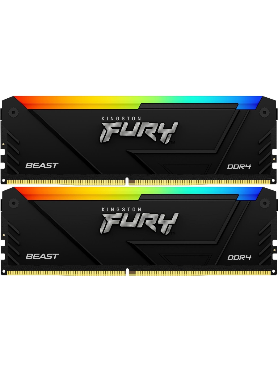 Память DDR4 2x8GB 3200MHz Kingston KF432C16BB2AK2/16 Fury Beast RGB RTL Gaming PC4-25600 CL16 DIMM 288-pin 1.35В kit dual rank с радиатором RTL