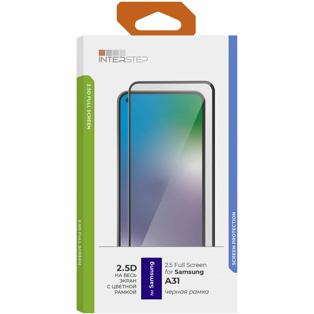 Защитное стекло для экрана InterStep Samsung Galaxy A31 2.5D черная рамка