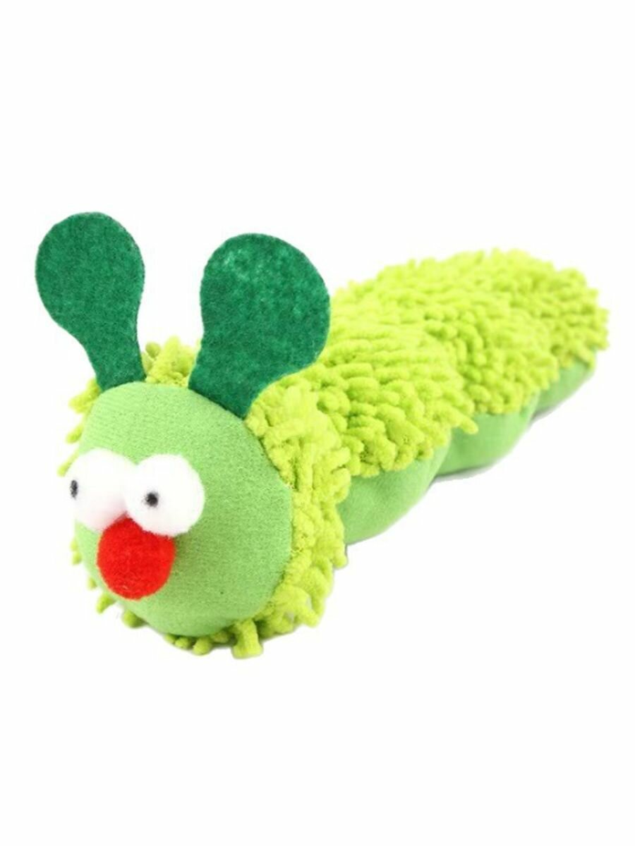 Игрушка для кошек "Зеленая гусеница" с кошачьей мятой, 20см.