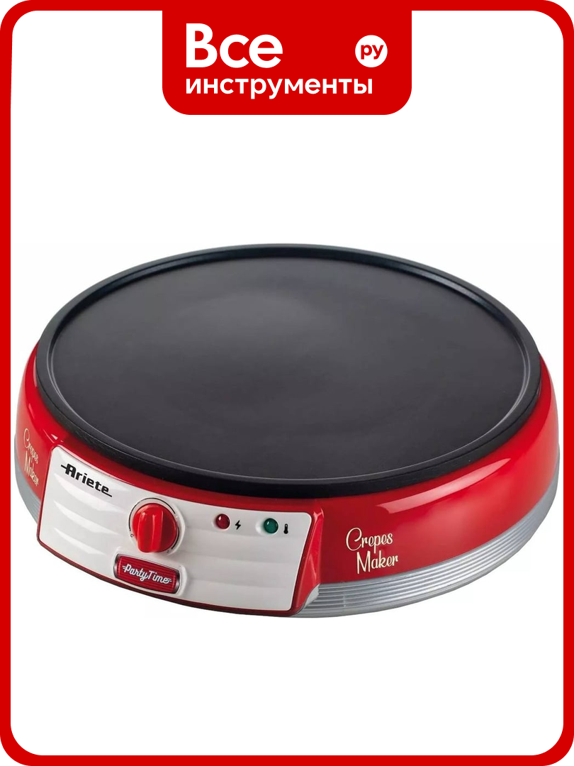 Блинница Ariete 0202 WHRD 00C020200AR0 прибор с механическим управлением, со стальной конфоркой и индикатором нагрева