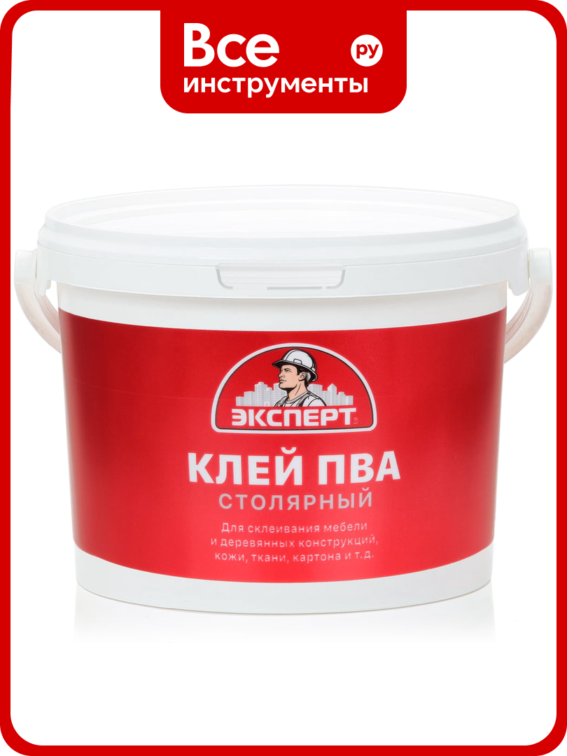 Клей столярный эксперт 20161, ПВА, цвет белый, ведро, вес 2,1 кг