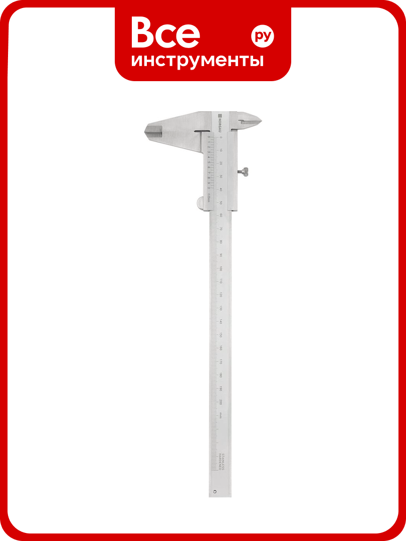 Нониусный штангенциркуль NORGAU 0-200 мм/0,05 мм, тип NCV-2005 040005020