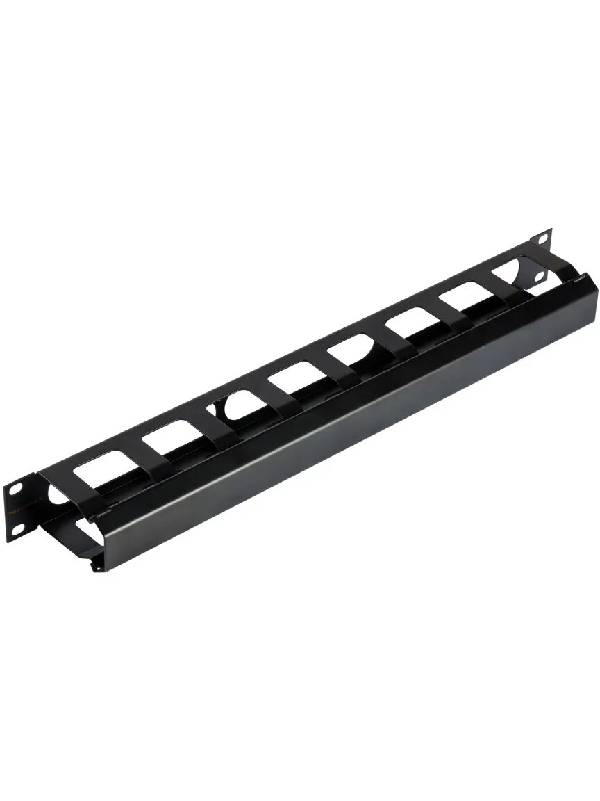 Кабельный организатор NIKOMAX NMC-OK580C-1U-BK 19", 1U, глубина колец 58мм, металлический, с крышкой, черный