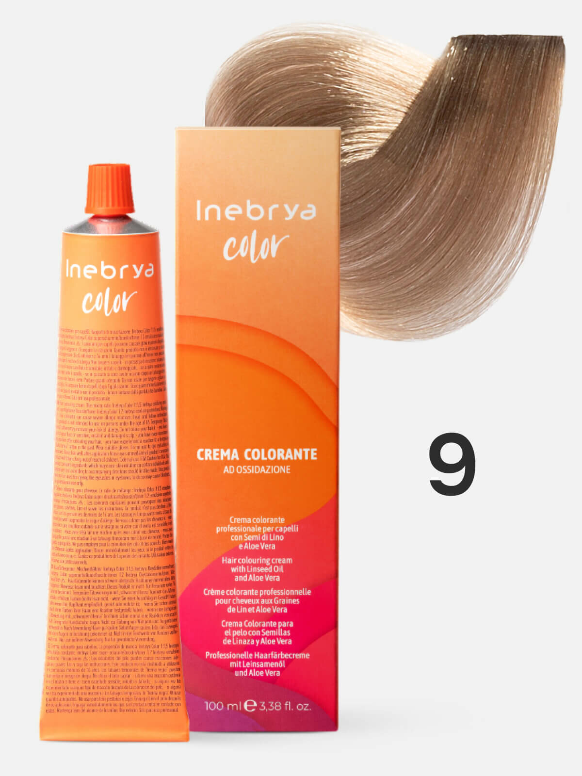 Крем - краска для волос профессиональная Inebrya Color Professional 9 Блонд, 100 мл
