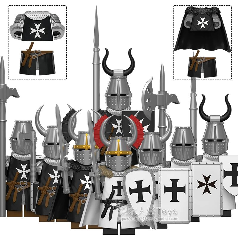 LEGO World of Warcraft Набор из 8 Минифигурок Крестоносцев, Модели DT801, DT802, DT803, DT804, DT805, DT806, DT807,