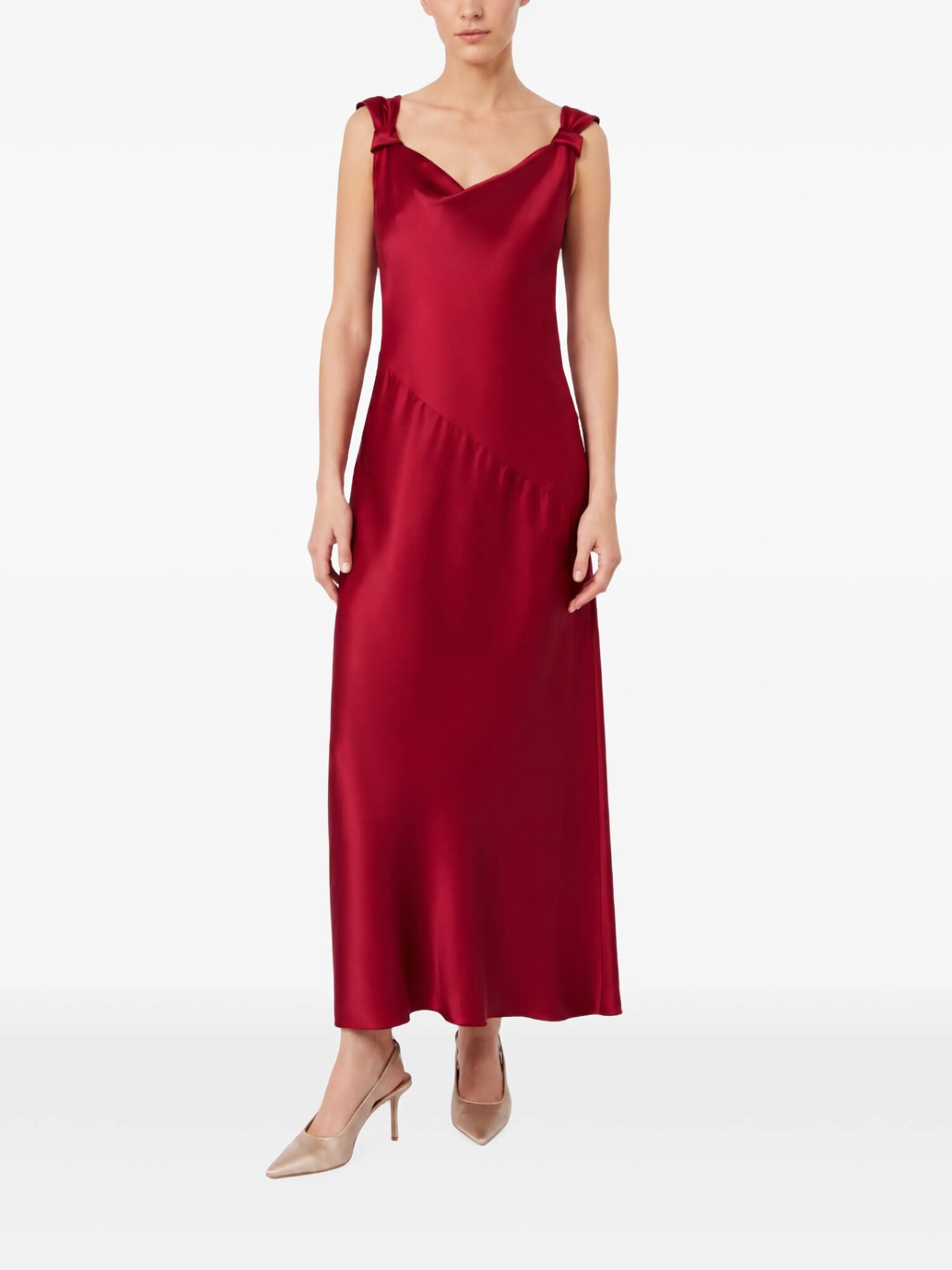 Платье Max Mara Envers satin slip dress - ruby, размер 42, красный — фото 1