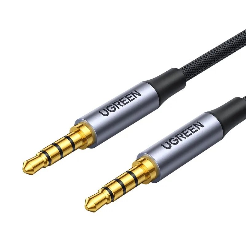 Кабель UGREEN AV183 (20782) 3.5mm Male to Male 4-Pole Microphone Audio Cable. Длина: 2м. Цвет: черный