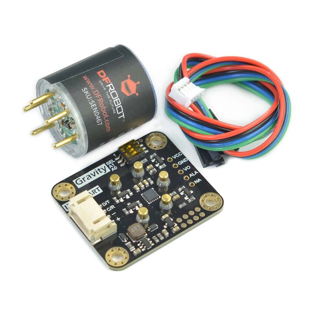 Высокочувствительный датчик газов DFRobot (CO, O2, NH3, H2S, NO2, HCL, H2, PH3, SO2, O3, CL2, HF) для Arduino, ESP32, Raspberry PI