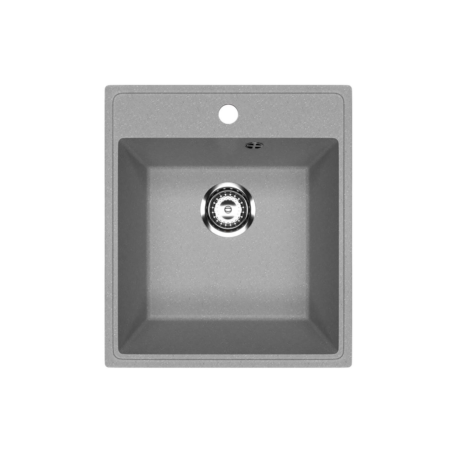 Мойка для кухни Mixline ML-GMU02 42,5х48,5 556715 серая, 1 чаша, искусственный камень