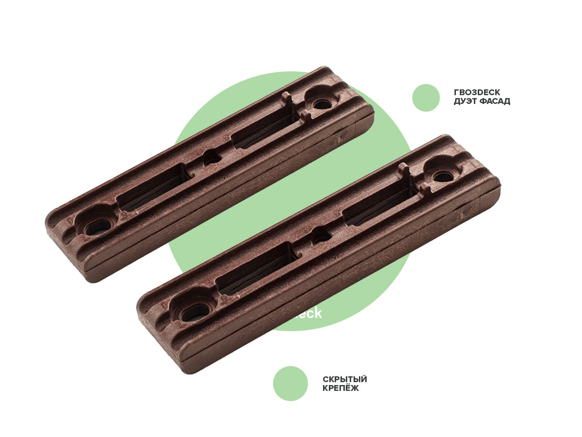 Скрытый крепеж Гвозdeck Дуэт Фасад (DUET FACADE), 400 штук (200 пар), для планкена, террасы, любых настилов