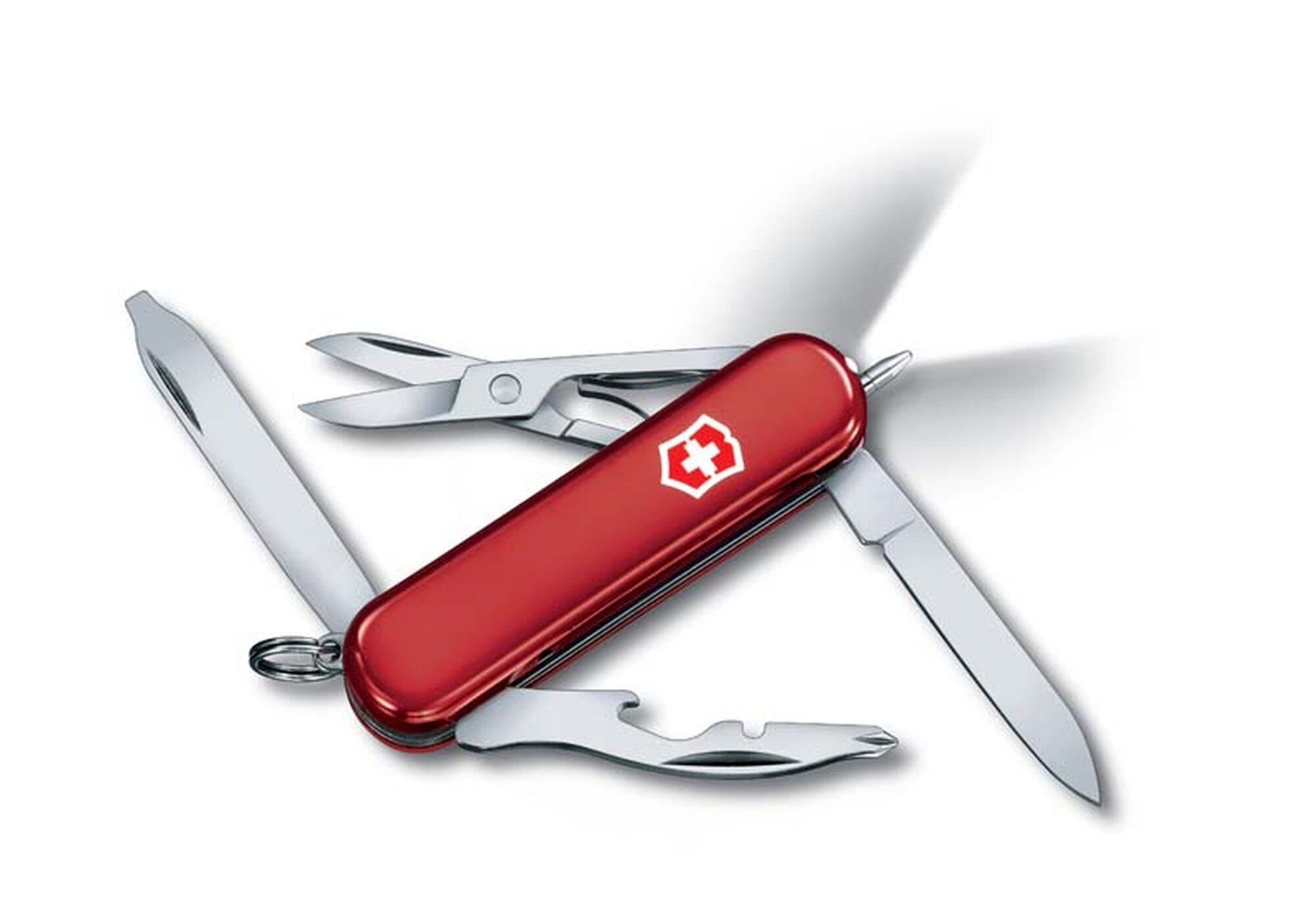 Нож-брелок VICTORINOX Midnight Manager, 58 мм, 10 функций, красный, 0.6366