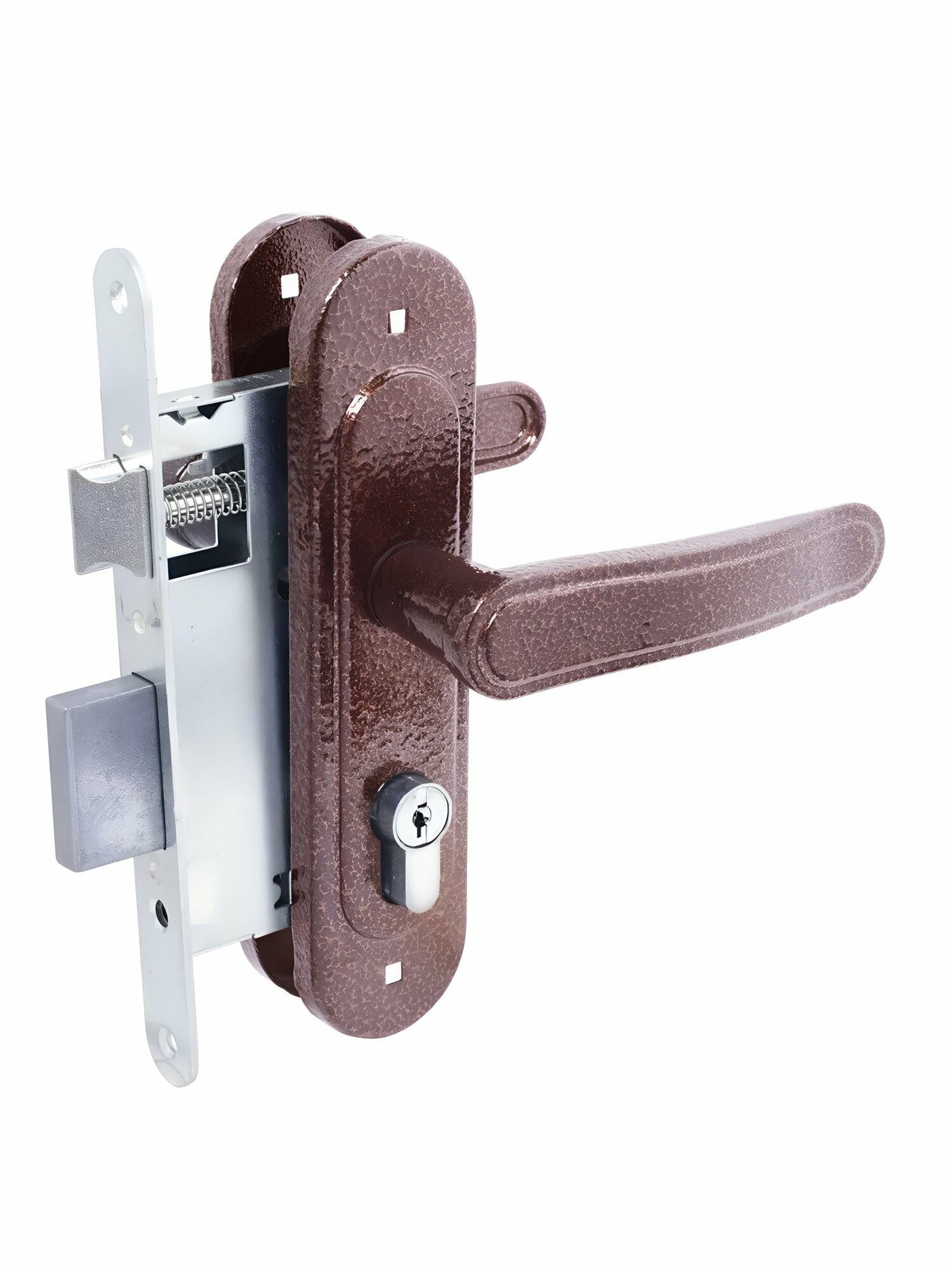 Замок врезной Птимаш, ЗВ4-3.03, 12787, ручка в комплекте, цилиндровый, медь