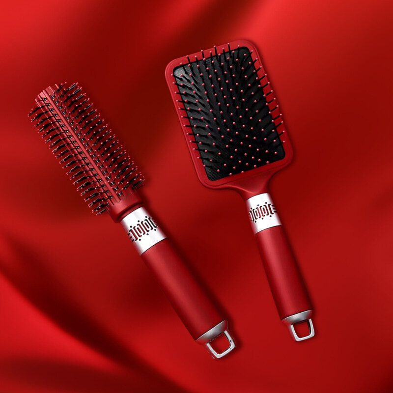 Расческа с подушкой, расческа с воздушной подушкой, расческа для завивки, специальная домашняя массажная расческа для женщин, щетка-лопатка, роликовая щетка, красный набор