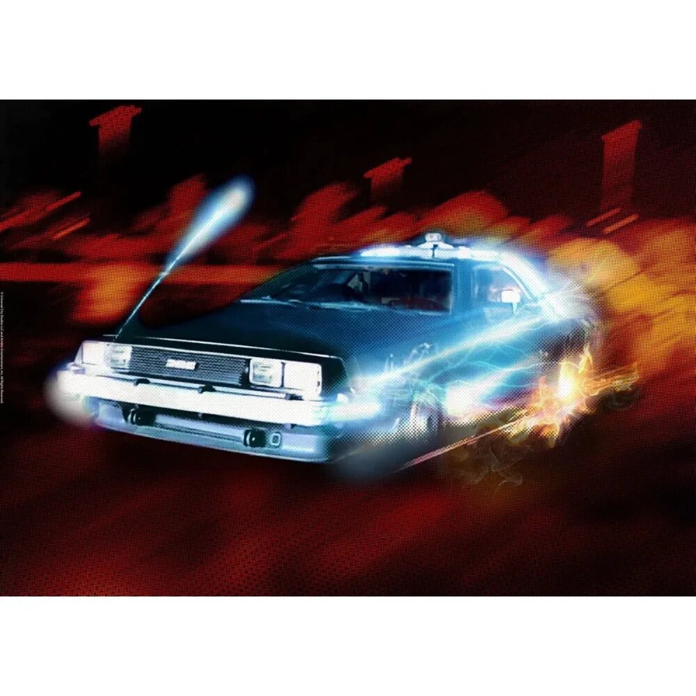 Плакат DeLorean "Назад в будущее", 40x50см, цвет C, без рамки