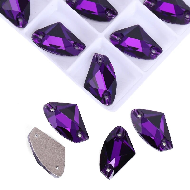 Фиолетовые стразы DUCrystal 9x14mm, 48шт